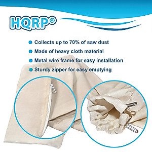 HQRP Dust Collector Bag Compatible with Bosch Rigid Ryobi DeWalt Kobalt Skilsaw Craftsman Porter Cable Delta Makita 10" Tablesaws with 2.5" Dust Port