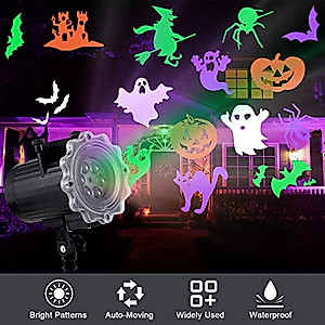 Halloween Lights LED Projector Lights Halloween Projector Lights Outdoor Indoor Ghost Pumpkin Lights Outside Spotlight Landscape Lights for Holiday Party Garden Party Decorations