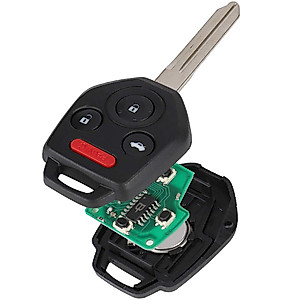 ZENITHIKE Replacement Keyless Entry for Smart Proximity Remote Key Fob 4 btn with Key Uncut Blade for Subaru Tribeca 08-10 for Subaru Legacy 08-09 for Subaru Outback CWTWBU766 X 1 Ship from USA