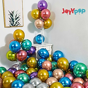 JOYYPOP Metallic Gold Balloons 100 Pcs 12 inch Chrome Gold Latex Balloons for Graduation Birthday Wedding Baby Shower Decorations