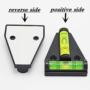 XMLEI Multi-purpose T type black bidirectional triangle horizontal bubble, with base mounting hole level bubble, can be used for woodworking, machinery, instrument, tripod and other equipment.（5pack）