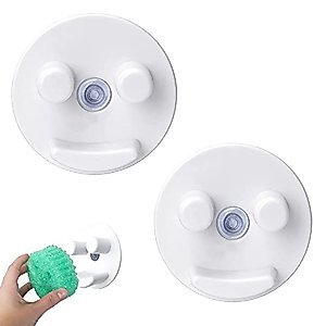BIHAIT Sponge Holder, Sponge Caddy Suction Sponge Holder, Sponge Organizer for Kitchen,Bathroom Sink, Self Draining, Dishwasher Safe for Holding Smiley Sponges(No Sponges Included), White(2-Pack)