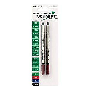 SCHMIDT 8127 Long Capless Rollerball Refill Medium Point 0.7mm, Black, 2 Pack Blister (SC58127)