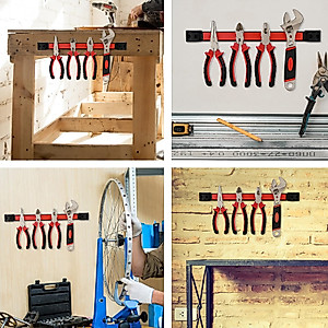 Mayouko 12" Magnetic Tool Holder Strip, 6 Packs, Metal Magnet Tool Organizer Bars for Garage, Workshop, Magnetic Strip for Tools