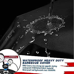 HCFGS Grill Cover 30 inch Waterproof Barbecue Gas Grill Cover, Outdoor Heavy Duty BBQ Cover, Fade & Weather Resistant Upgraded Material for Weber Brinkman Char-Broil and More, Blac