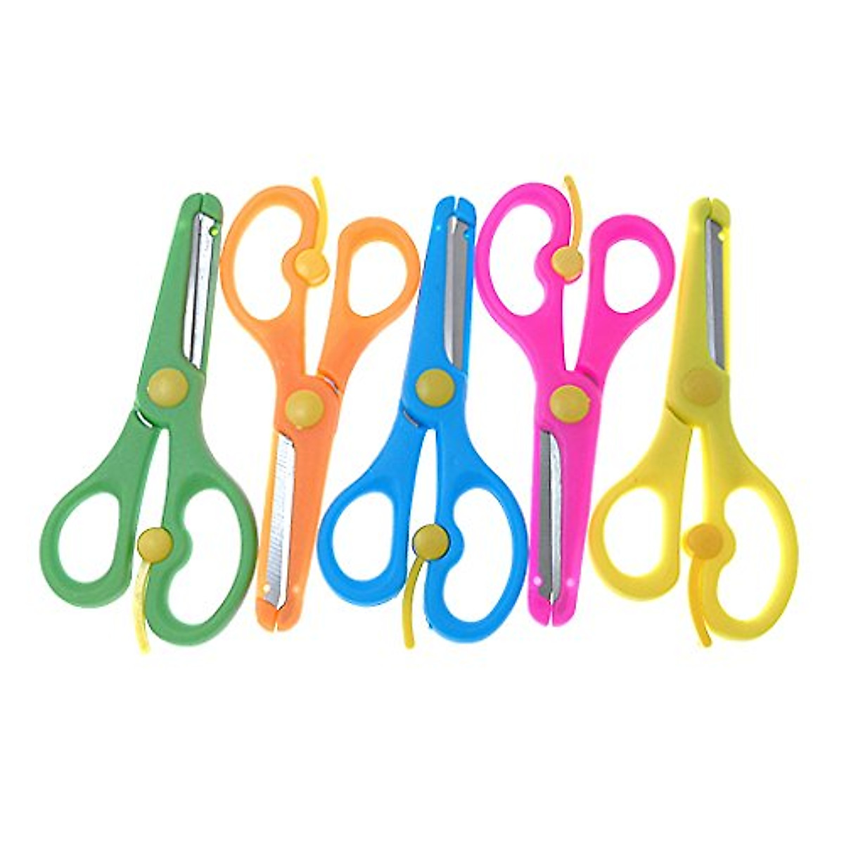 Kinteshun Children Scissors,Kids’ Artwork Blunt Tip Anti-Pinch Shears Students Cutter Scissors for DIY Handcraft Projects(5pcs)