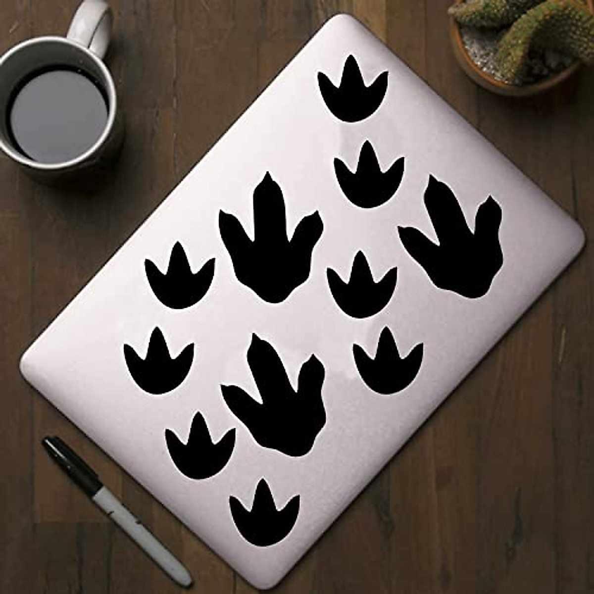 Dinosaur Footprints Stickers 45 pcs Dinosaur Tracks Decals Removable Peel and Stick Wall Stickers Baby Nursery Removable Wall Decor Decals 