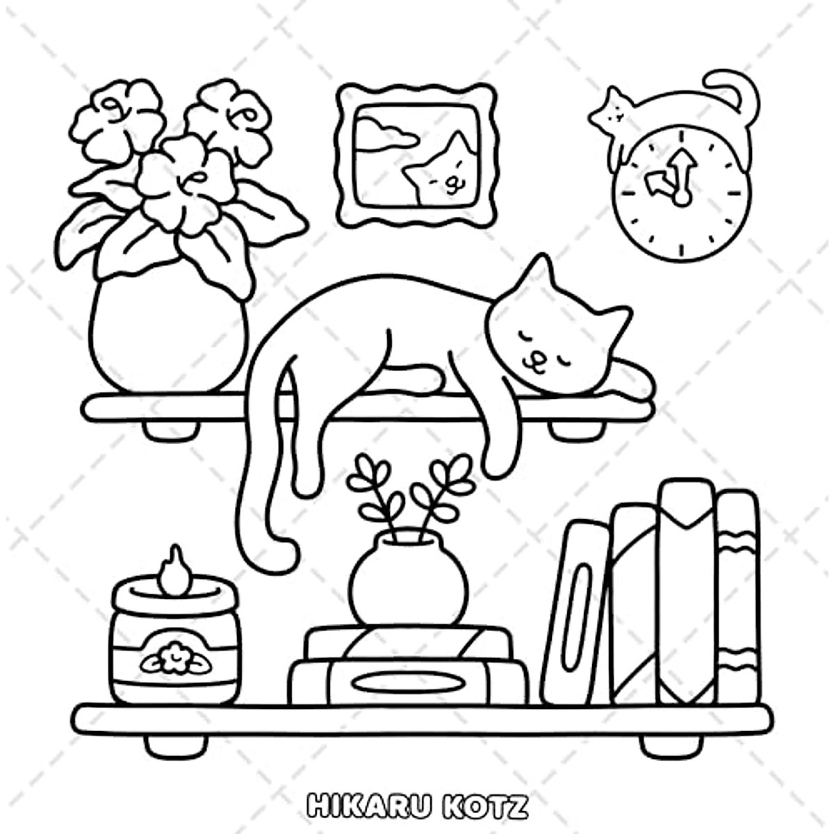 Cat Moments: Meow Life Coloring Book for Adults and Teens