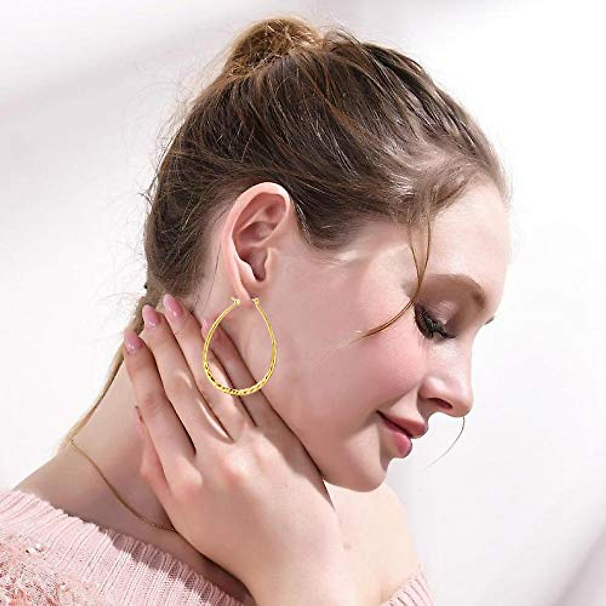 Lightweight Teardrop Hoop Earrings for Women