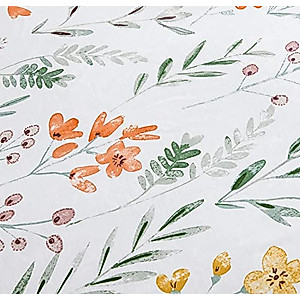 SLEEPBELLA Duvet Cover Set 600 Thread Count Cotton Bedding Set (Full, White&Green Floral)