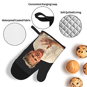 Kousaka Gordo-N Rams-Ay Oven Mitts and Potholders Heat Resistant with Cotton Neoprene Silicone Non-Slip Kitchen Set for BBQ Cooking Baking Grilling