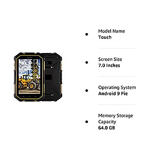Bix Rugged Android Tablet, 7" IP67 Water Resistant Ruggedized Tablet with Octa-Core CPU,Android 9.0, 4GB RAM,64GB Storage, Wi-Fi, 13 Mega Camera,Waterproof Tablet for Enterprise Mobile Field Work