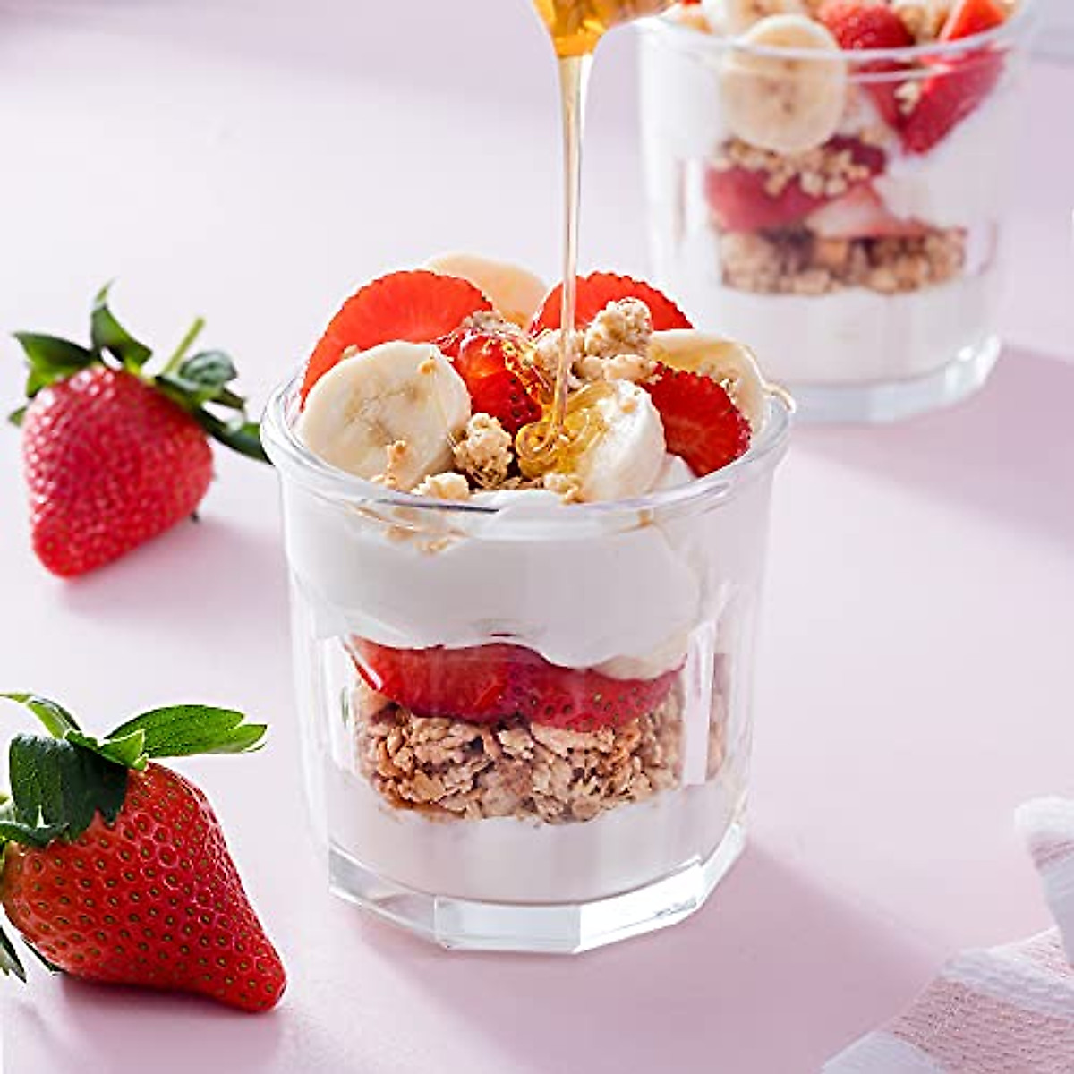 Luminarc N7593 Working Glass Storage Jar with Lids, 14 Ounce, Set of 4, Clear