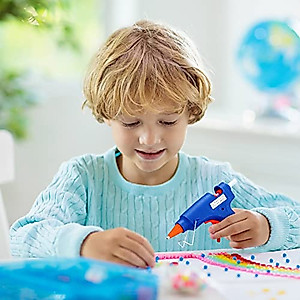 Zhengmy Mini Glue Gun for Crafts Glue Gun with Burn Protection Small Hot Glue Gun for School Craft Safe Glue Gun for Kids DIY Arts, Sealing, Home Repairs, 20 W (4 Pcs) Orange,Blue