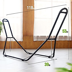 2 Person Steel Hammock Stand 550 lb Capacity, Portable Hammock Frame Stand Heavy Duty for 9 to 14Feet Hammocks, Carry Bag Included