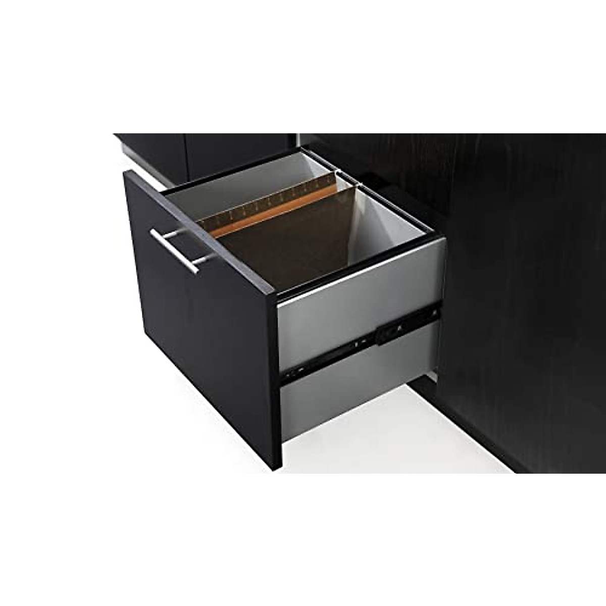 Zuri Furniture Reagan Modern Polished Cabinet Credenza - Black