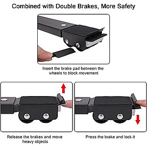 Furniture Dolly Mobile Roller with Locking Wheels, Extendable Appliance Rollers Mobile Washing Machine Base, Fridge Stand Moving Cart for Washers, Refrigerators, Dryers, Dishwashers (Gray)