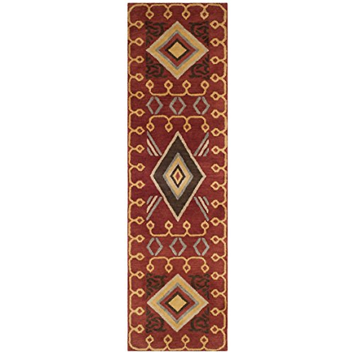 SAFAVIEH Heritage Collection 2'3" x 12' Red / Multi HG404A Handmade Traditional Oriental Premium Wool Runner Rug