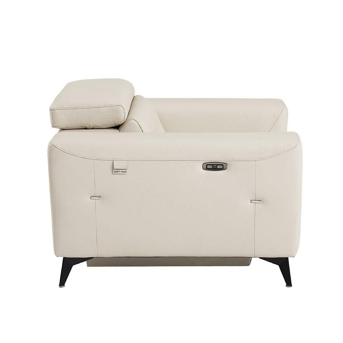 Blackjack Furniture Ferrara Power Reclining Sofa Loveseat with USB Ports to Charge Devices, Adjustable Multi-Position Headrests, Wall Hugger Design, 64.3" W, Beige