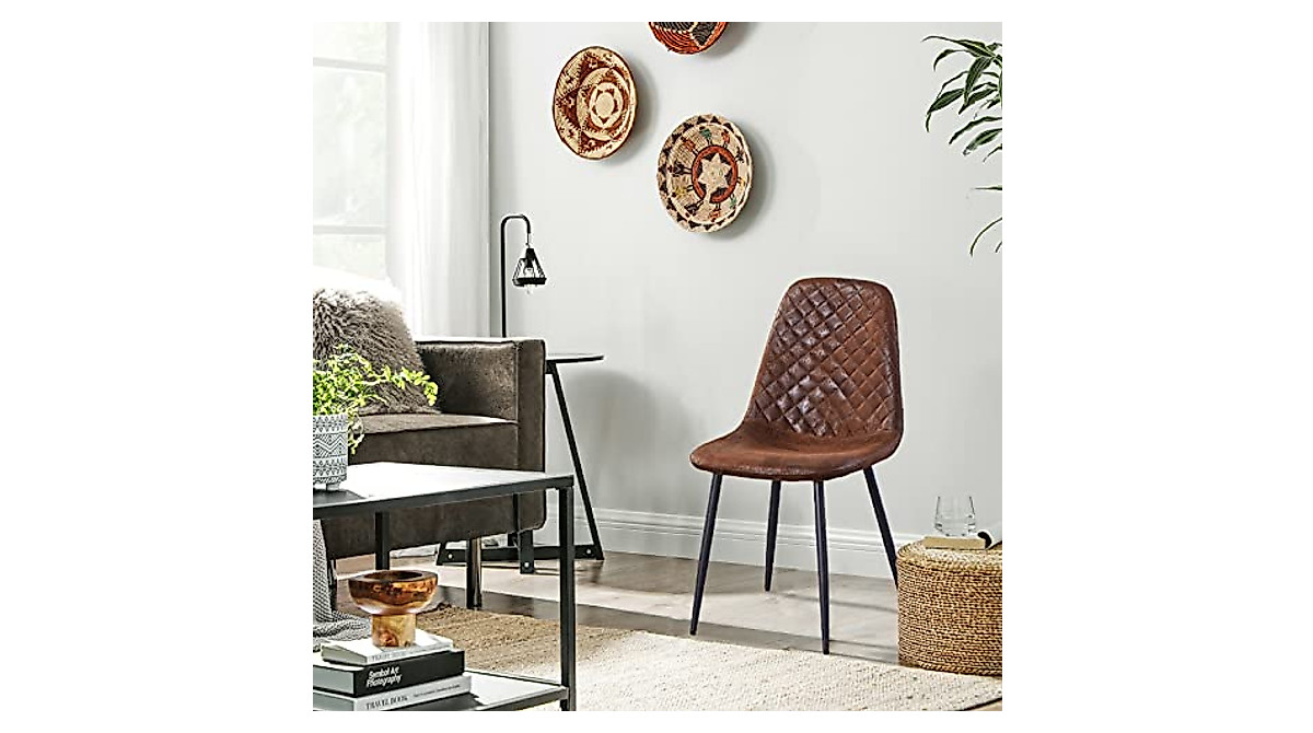 KEIVVAKN Brown Dining Chairs Set of 4 - Modern & Cozy
