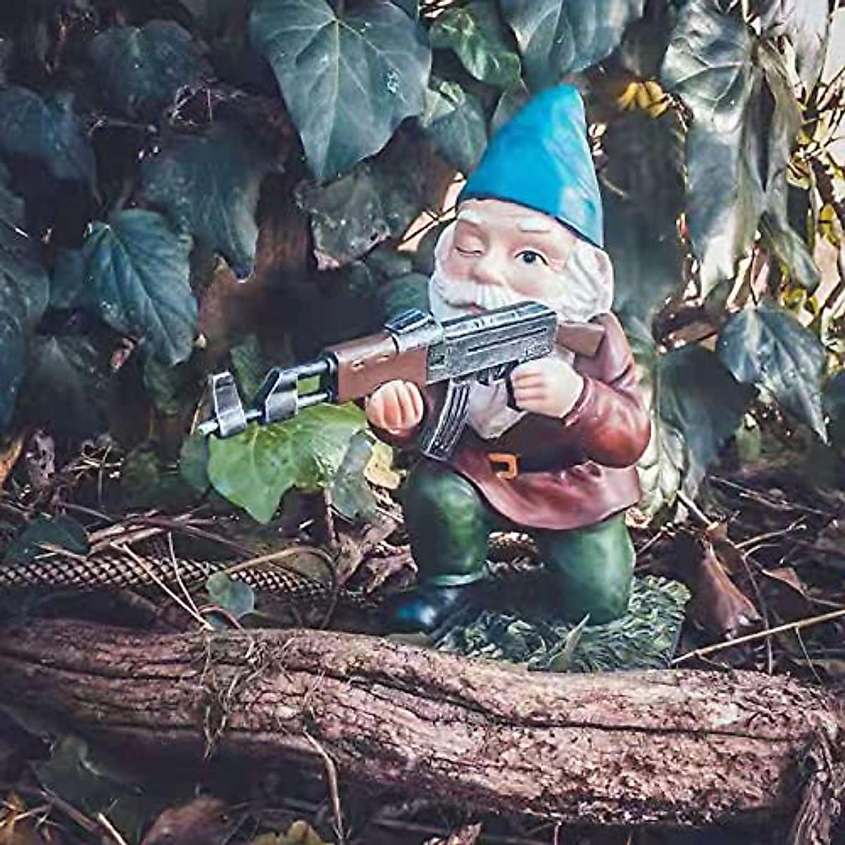 PERFECTOP 3Pcs Military Soldier Garden Gnomes with Guns AK47, Funny Army War Combat Defender Gnome Statue Figurines, Indoor Outdoor Patio Yard Lawn Desktop Decor, Thanksgiving Christmas Ornament Gift