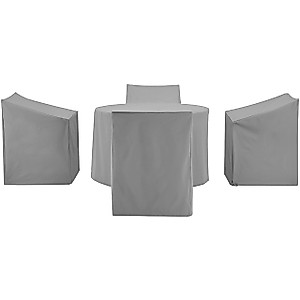 Crosley Furniture Patio Furniture Covers, Waterproof 5-Piece Cover Set for Round Outdoor Dining Sets, Gray