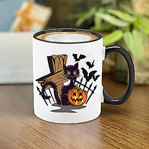 LDSINC Halloween Coffee Mug 2022 Ceramic Tea Mugs,Bell Tower and Flying Bat Mug,Halloween Mugs Best Gift For Boyfriend, Girlfriend, Dad, Mom, Children, 11oz (325ML) (Halloween 2)