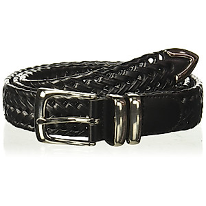 Portfolio Braided Belt With Genuine Leather (Sizes 30-54 Inches), Black, 36