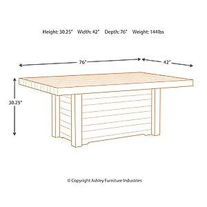 Signature Design by Ashley Sommerford Farmhouse Reclaimed Pine Wood Dining Table, Seats up to 6, Brown
