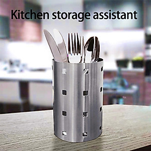 TangFuRen Utensil holder caddy for spoon Knife fork drying storage Cylinder Stainless steel Cutlery holder for kitchen and dining organizer