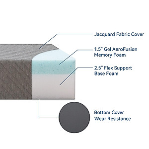 Hcore Folding Mattress Single, 4 Inch Foldable Trifold Memory Foam Mattress with Bag, Portable Mattress Topper for floor, Camping, Guest, CertiPUR-US Certified, 75"x 25" x4"