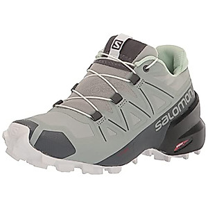 Salomon womens Salomon Women's Speedcross 5 for Women Trail Running Shoe, Wrought Iron/Spray/White, 9.5 US