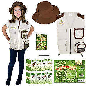 Cheerful Children Toys Kids Explorer Costume including Safari Vest and Hat - Boys & girls aged between 4-6 - Role play as paleontologist, zoo keeper, park ranger or fishing