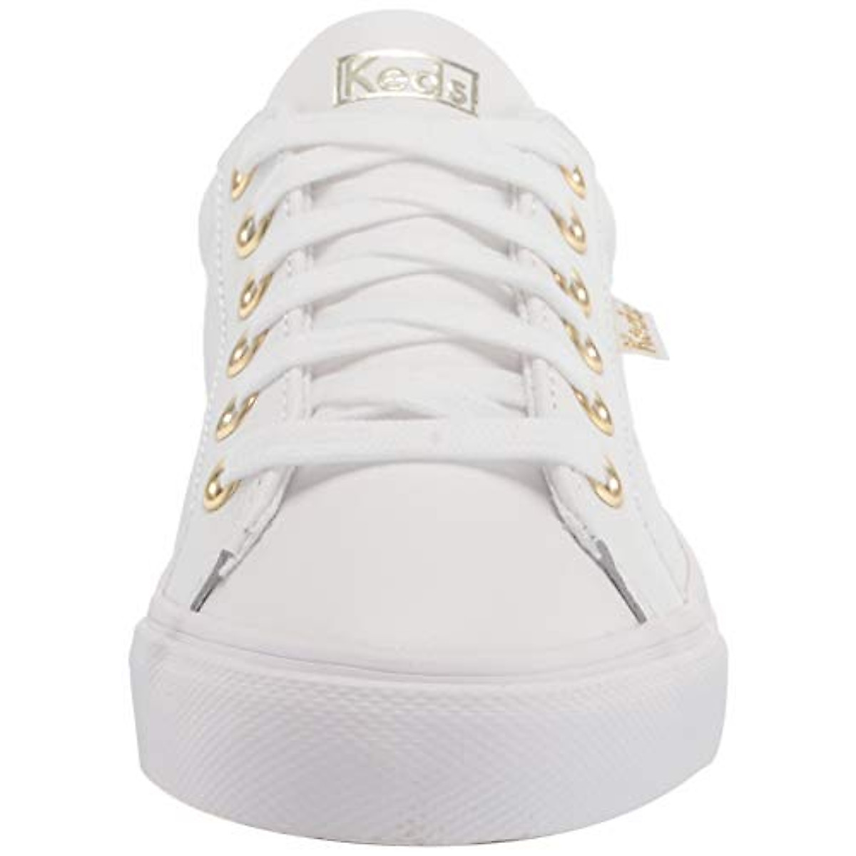 Keds womens Jump Kick Leather Sneaker, White/Gold, 6.5 US