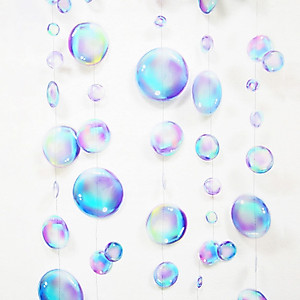 Decor365 Little Mermaid Party Decorations Puple Blue Bubble Garlands Hanging Bubbles Streamer Banner Backdrop Decor Ocean Under The Sea Beach Pool Side Decor Theme Girls Birthday Party Supplies