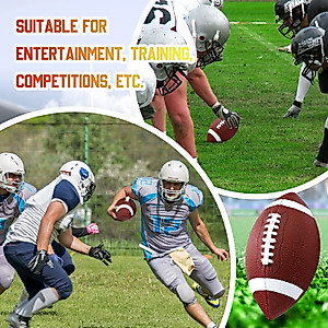 Jerify Composite Leather Footballs Official Size Composite Leather Balls Leather Inflatable Footballs with Pump Indoor Outdoor Footballs Bulk for Training and Recreational Play(6 Pcs)