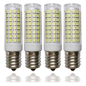 LED E17 Bulb - Dimmable Microwave Oven Bulb 8W Daylight 6000K 75W Halogen Equivalent Ceramic Body Intemediate Base LED Appliance Light AC110-130V Under-Microwave Stove Lamp 4-Pack