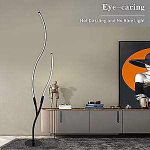 O'NEELDY LED Corner Floor Lamps, Black Branch Standing Lights with Foot Switches for Living Room, Bedroom, Reading Room (57 Inch Tall)