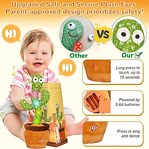 Baby Dancing Cactus for Baby Toys Boys Girls, Dancing Cactus Mimicking Toy Talking Cactus Toy Baby Toys, Singing Sunny Cactus Talking Imitation Toys Glowing Musical Toys Children's Educational Toys