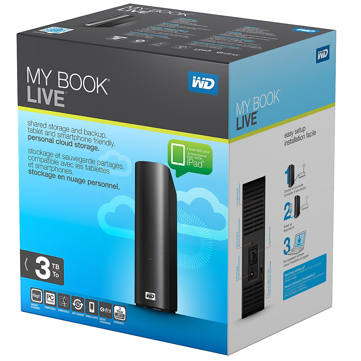 WD My Book Live 3TB Personal Cloud Storage NAS Share Files and Photos