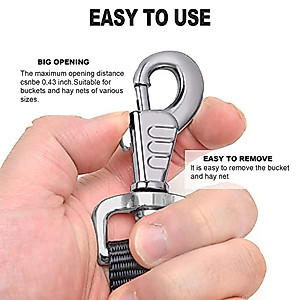 Rosemarie Horse Bucket Strap Hangers,Horse Suppliers Adjustable Nylon Straps up to 700 lbs for Hay Nets, Water Buckets,Barn Hanging-Pratical and Easy Use (2 Pack) (Black)