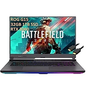 ASUS ROG Strix G15 G513RM 15.6" FHD 300Hz (DDR5 32GB RAM, 1TB PCIe SSD, AMD 8-Core Ryzen 7 6800H (Beat i7-11800H), RTX 3060) IPS Gaming Laptop, RGB Backlit, Type-C, Wi-Fi 6E, IST HDMI, Win 11 Home