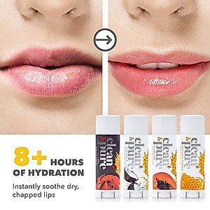 Clean & Pure Lip Balm 2-Pack (Vanilla) | Manuka Honey Beauty Products | Lip Care Set With 100% All Natural Beeswax and Vitamin E Oil | Flavored Lip Balm for Dry, Chapped Lips