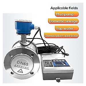 Flow Control Meter Electromagnetic Stainless Steel Flow Meter, Remote Display Magnetic Flowmeter, 4-20mA RS485 Wastewater Sewage Acid Flow Used in Petroleum,Food, Etc. (Color : DN10 SS304