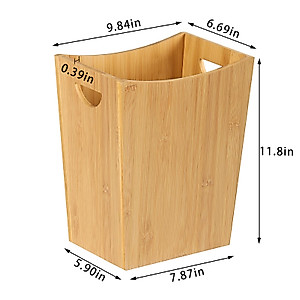LIANTRAL Wood Trash Can Wastebasket, 2 Gallon Small Bathroom Garbage Can Wood Waste Basket Trash Container Recycling Bin for Bathroom, Bedroom, Living Room, Office, Kitchen
