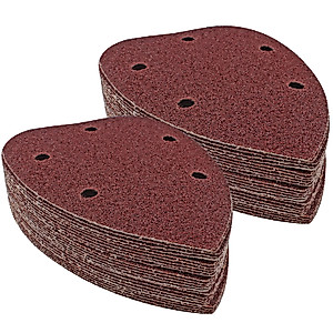 Cionyce 25 Pcs 40 Grit Mouse Detail Sander Sandpaper 5 Hole Mouse Sandpaper Hook and Loop Sander Pads Sanding Sheets for 140mm Sanding Machine