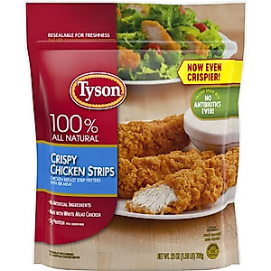 Tyson All natural Perfectly Crispy Chicken Breast Strips with Rib Meat - Fully Cooked - No Antibiotics Ever - 6 Pack (25 oz Each) - Ready Set Gourmet Donate a meal Program