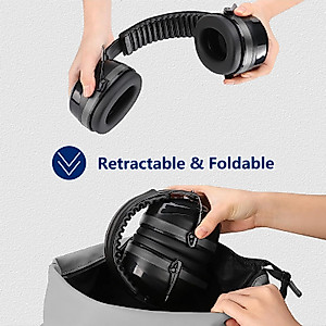 Ear Protection for Shooting, Noise Cancelling Headphones Autism, NRR 26dB Noise Sound Protection Headphonesfor Shooting Gun Range Mowing Construction Woodwork Adult Kids Earmuffs Hearing Protection