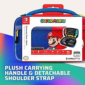 PDP Messenger Case with Removable Shoulder Strap - Holds 14 Games & Console - Compatible with Nintendo Switch/ Lite/ OLED - Power Pose Mario