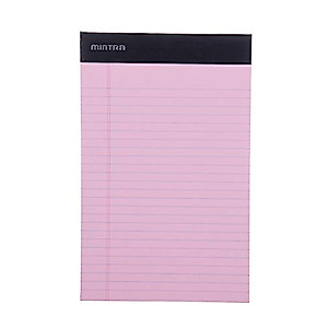 Mintra Office Legal Pads - ((BASIC PASTEL 6pk, 5in X 8in, NARROW RULED)) - 50 Sheets per Notepad, Micro perforated Writing Pad, Notebook Paper for School, College, Office, Professional
